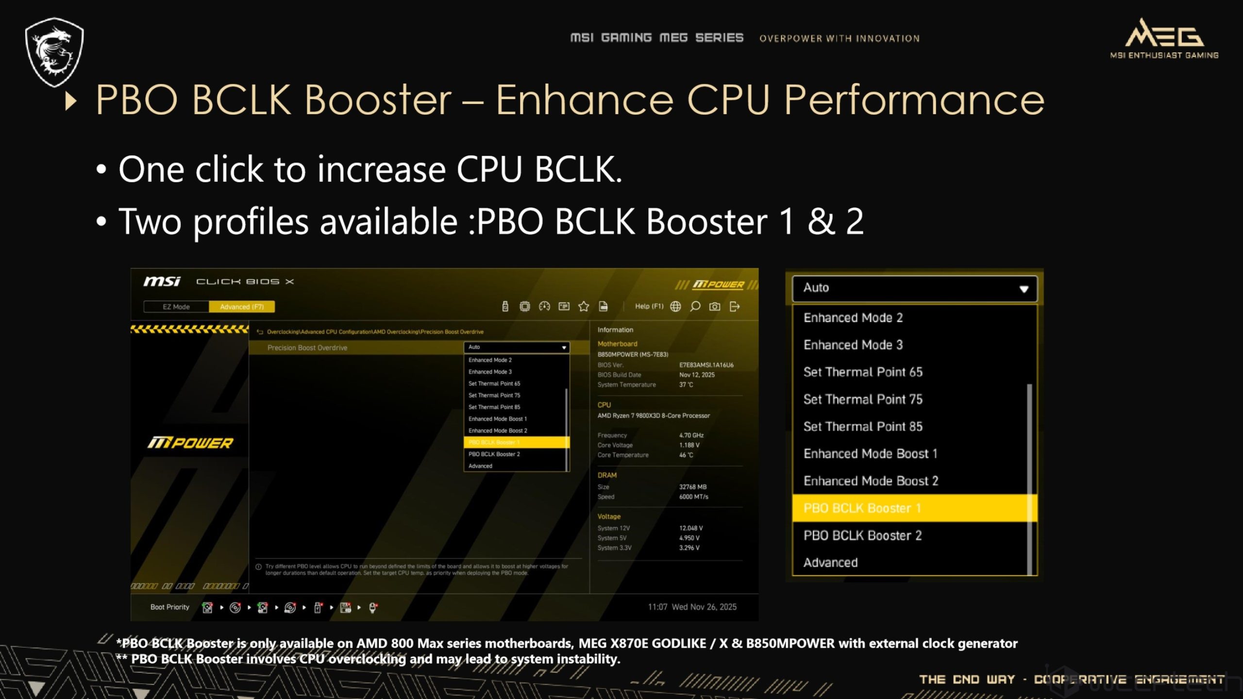 MSI PBO BCLK Booster Enhances AMD Ryzen CPU Power on 800-Series MAX ...