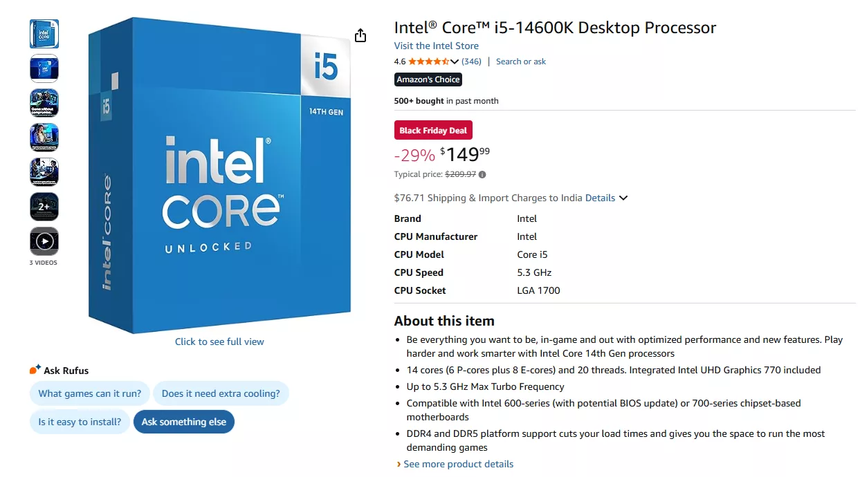 Score Epic Savings on Core i5 14600K and More Intel CPUs This Black Friday