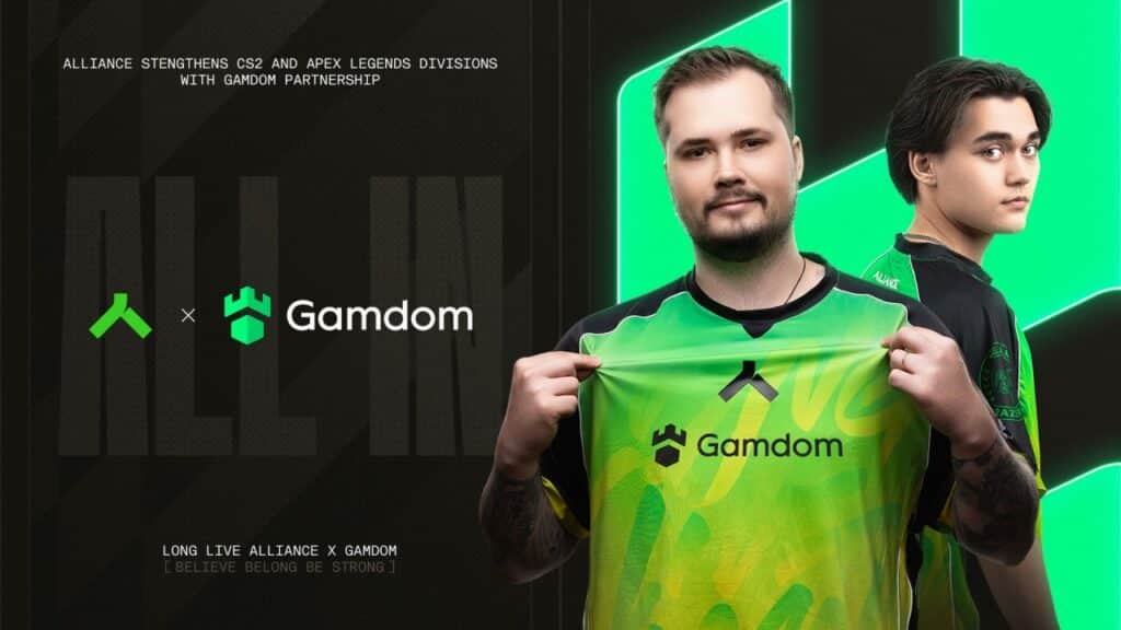 Alliance Strikes Gamdom Partnership for CS2 and Apex Legends